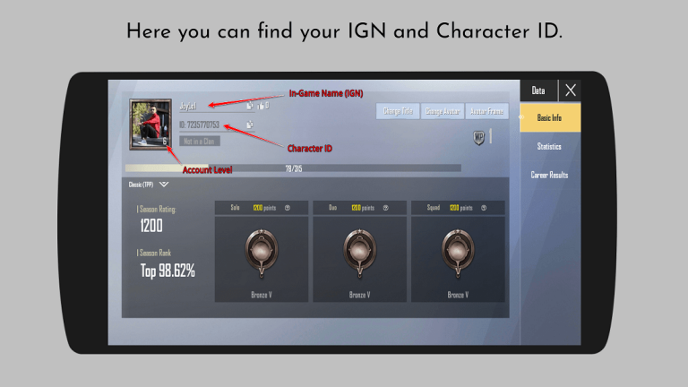 How to Find PUBG Mobile Lite Username (IGN) and Character ID ...